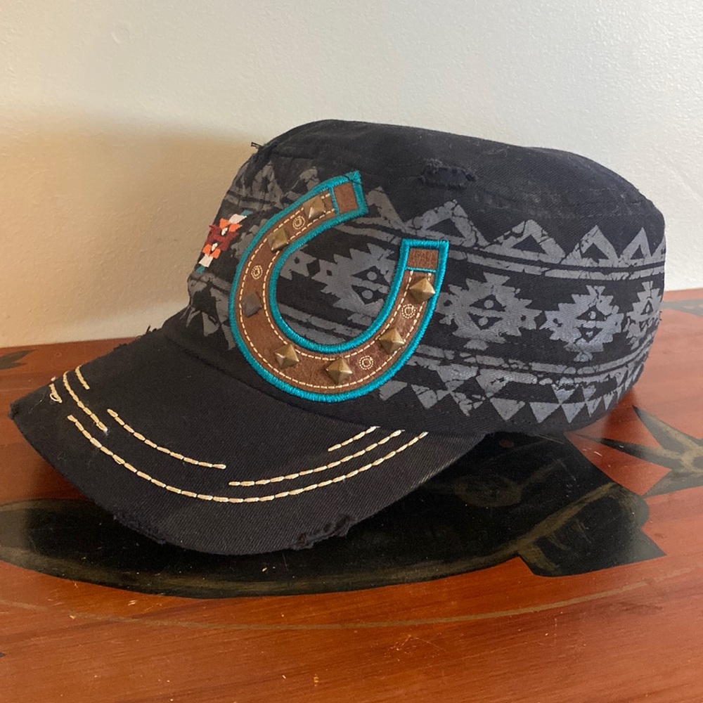 Western Aztec Army Style Ball Cap - Gem